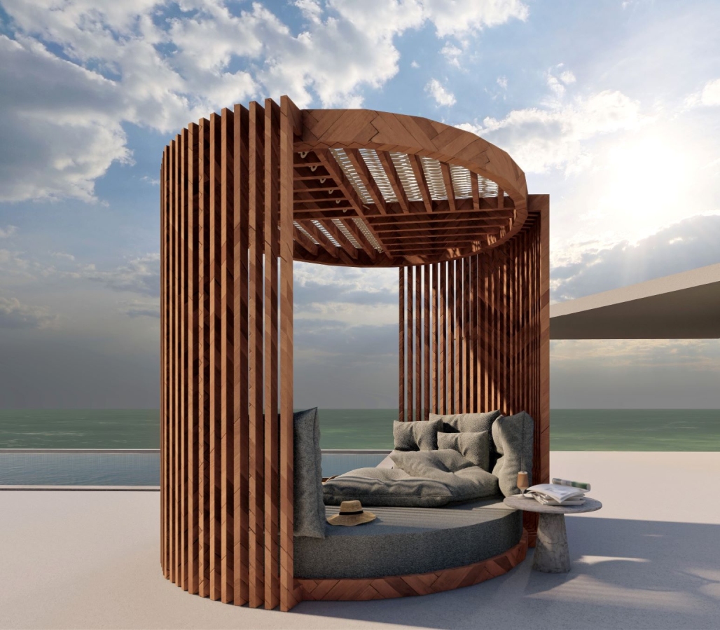 Circle Pool Sunbed Participation Hotel Design Awards